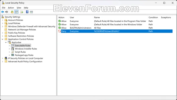 Allow or Block Executable Files with AppLocker in Windows 11 | Windows ...