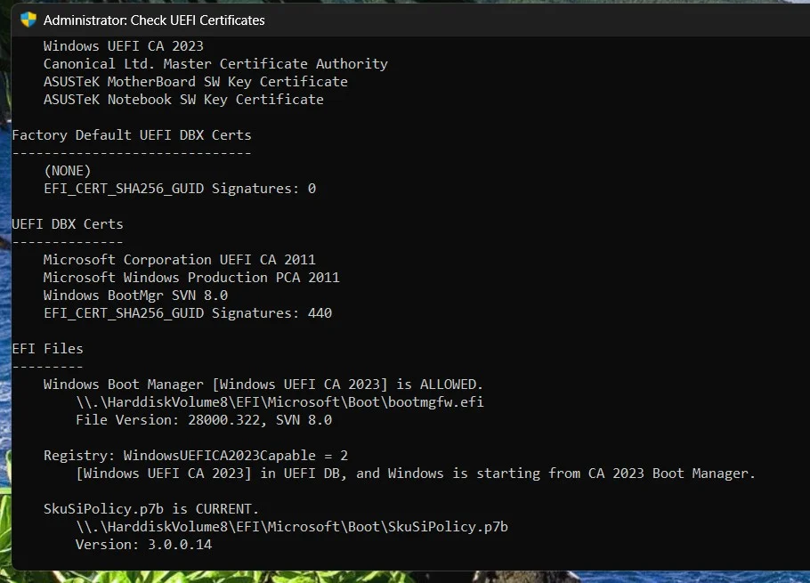 Strange things happening with updated Secure Boot certificates and ...