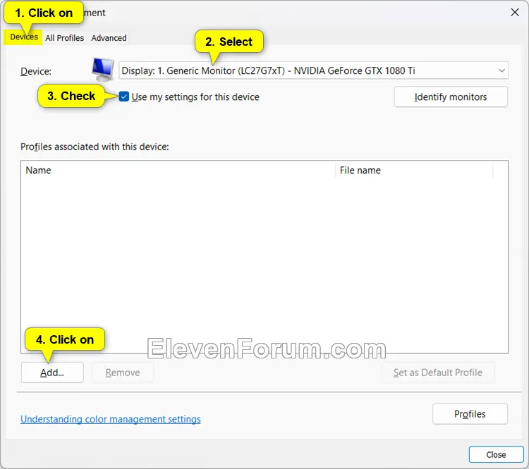Add (restore) Display Color Profile in Windows 11 | Windows 11 Forum