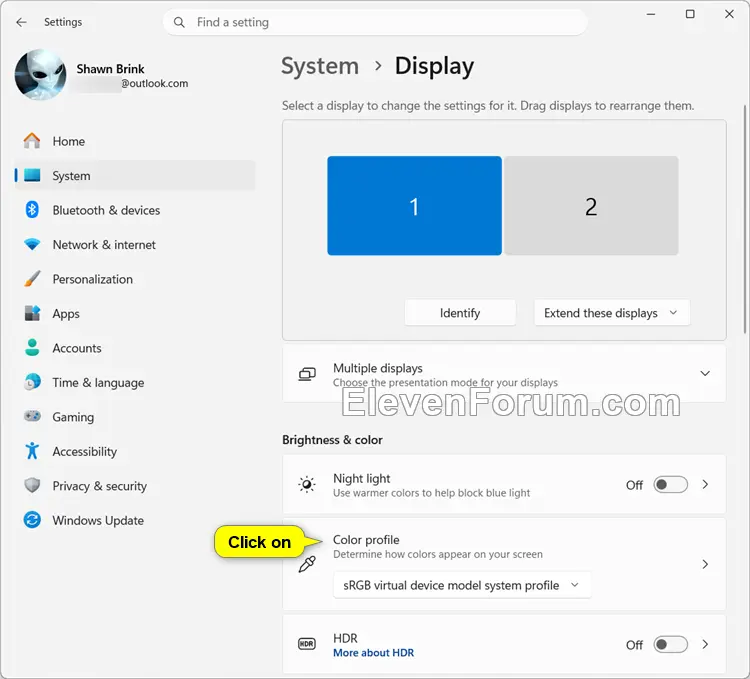 Add (restore) Display Color Profile in Windows 11 | Windows 11 Forum