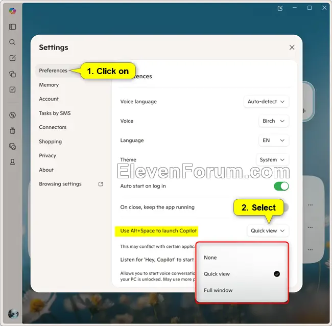Change How Copilot Opens with Alt+Spacebar shortcut in Windows 11 ...