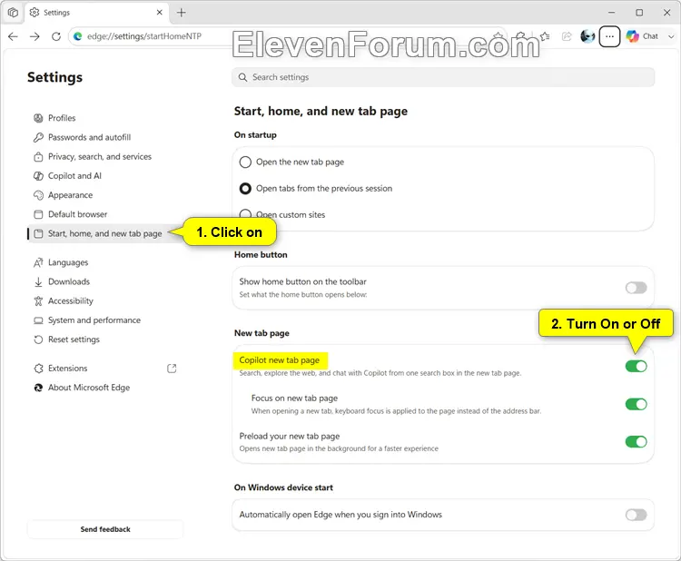 Enable or Disable Copilot New Tab Page in Microsoft Edge on Windows 11 ...
