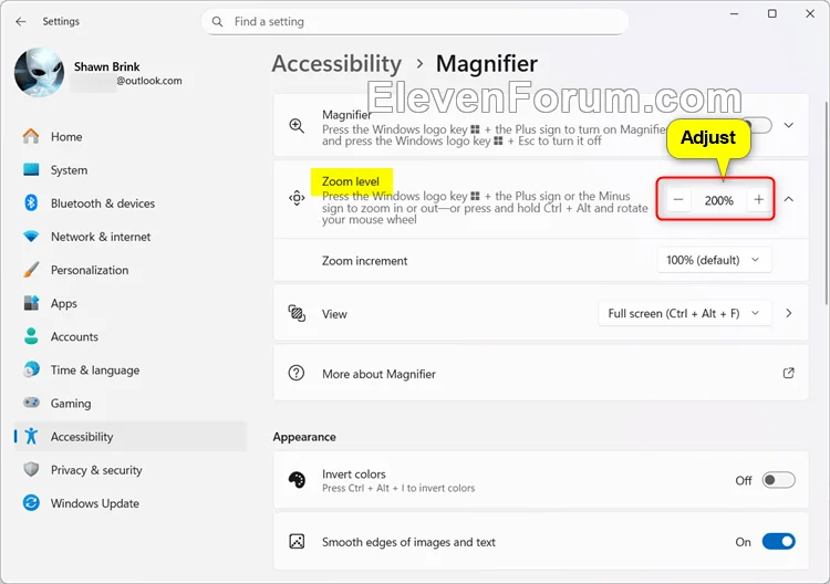 Change Magnifier Zoom Level in Windows 11 | Windows 11 Forum