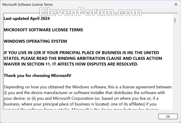 Find Microsoft Software License Terms (EULA) for Windows 11 | Windows ...