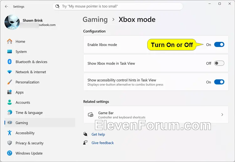 Enable or Disable Xbox Mode in Windows 11 | Windows 11 Forum