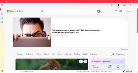 Unwanted banner advert on MSN | Windows 11 Forum