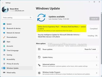 Online Service Experience Pack 2.1.357.0 released for Windows 11 ...