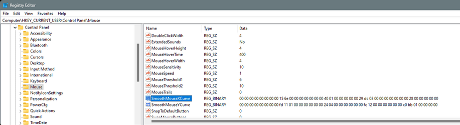 Default Values for Smoothmousecurves in the registry | Windows 11 Forum Default Values for Smoothmousecurves in the registry | Windows 11 Forum
