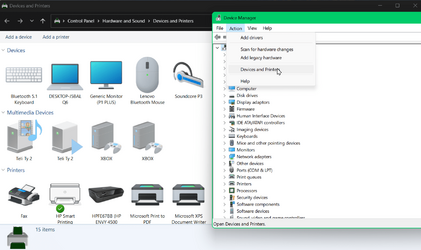 Control Panel > Devices and Printers Opens Bluetooth & Devices and File ...