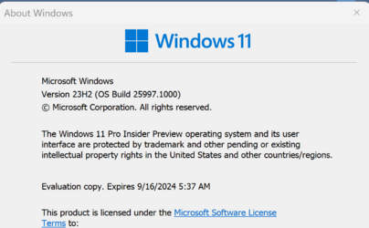 KB5033524 Windows 11 Insider Canary Build 25997.1010 (23H2) - Nov. 17 ...