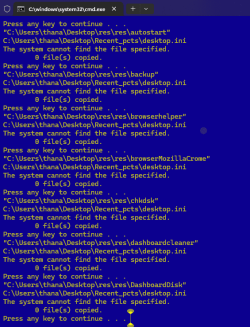 Trying to fix default folder icon with batch file and desktop.ini ...